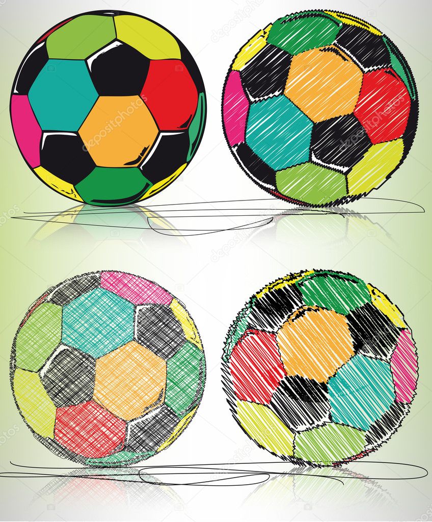 Boceto de pelota de f tbol, ilustraci n vectorial 2024