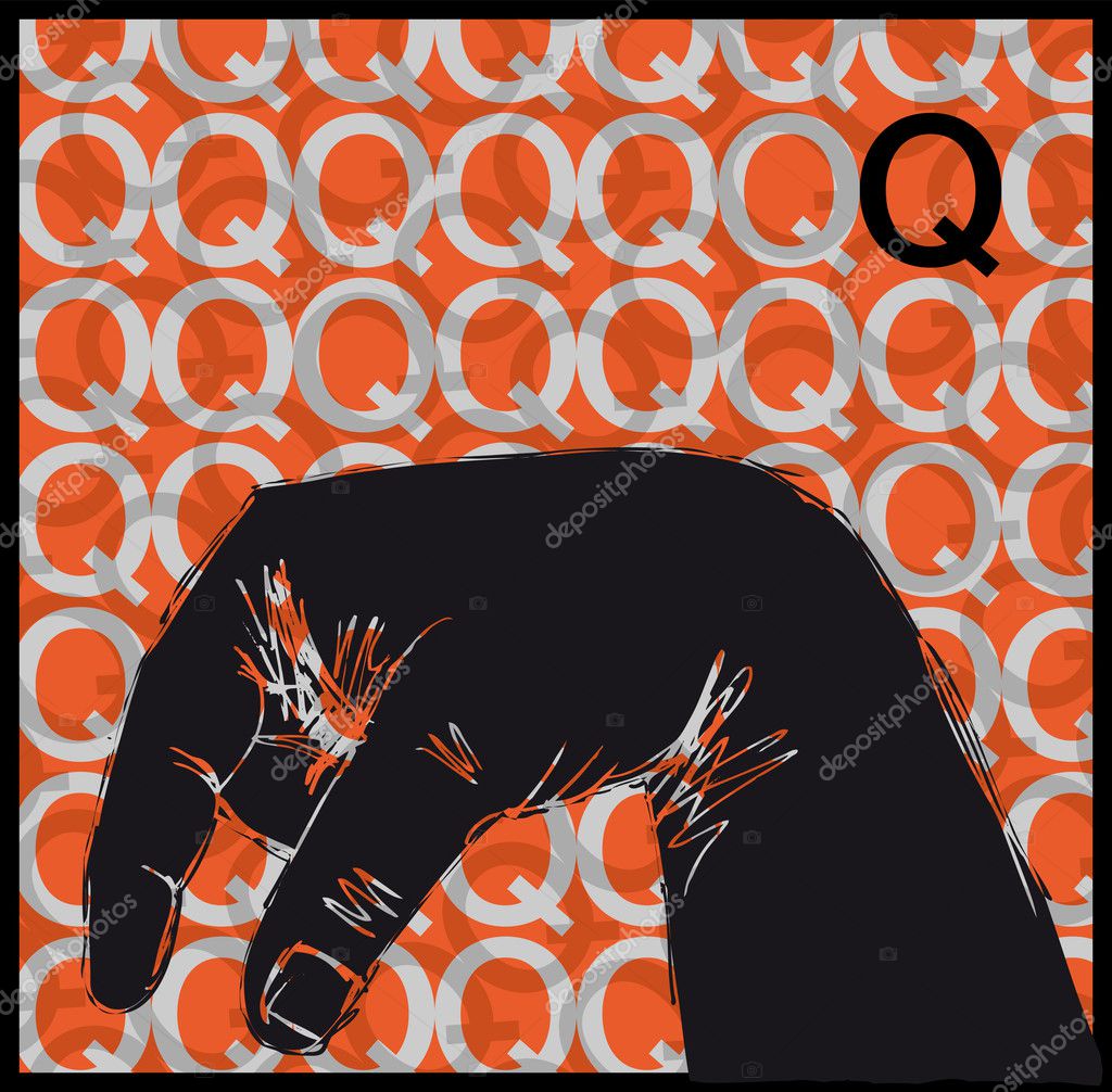 Bosquejo de los gestos de la mano del lenguaje de señas, ilustración ...