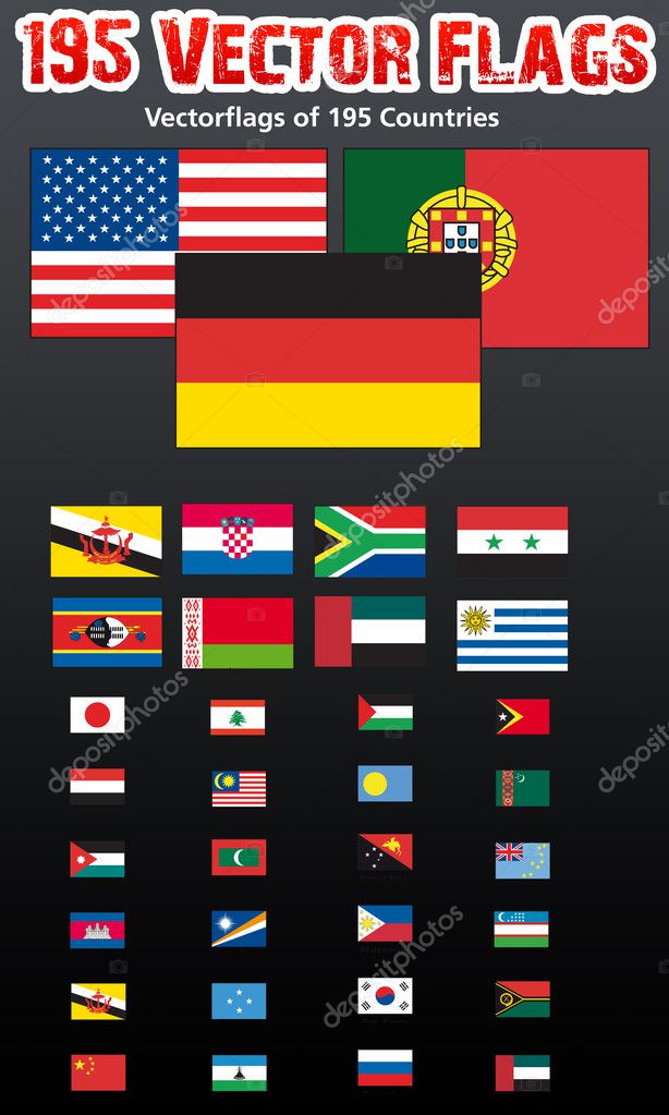 195 Country Flags — Stock Vector © 3pxdesignstudio #10646284