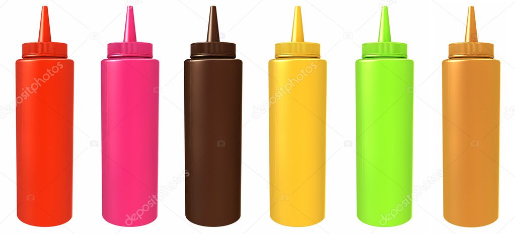 Set of plastic colored bottles Stock Photo by ©gl0ck 10442808