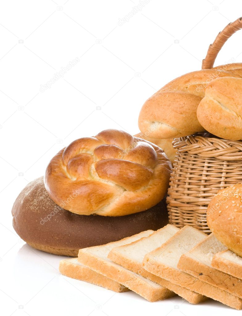 Set of bakery products on white Stock Photo by ©seregam 10713649