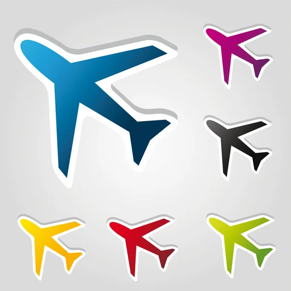 Airplane signs. Plane symbols — Stock Vector © Blankstock #102696124